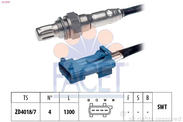 00001628PL PEUGEOT/CITROEN Sonda Lambda Sensor De Oxigeno Post Catalizador