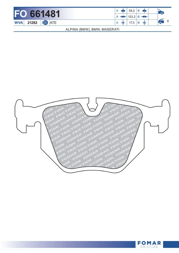 FO 661481 FOMAR ROULUNDS pastillas de freno traseras
