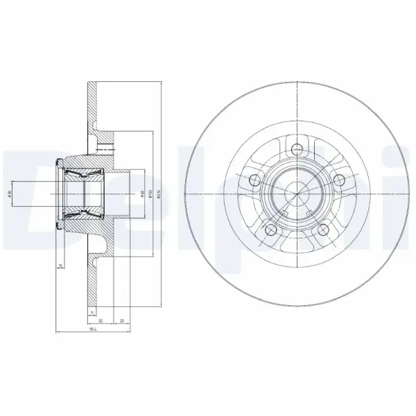 BG9113RSC DELPHI Disco de freno trasero