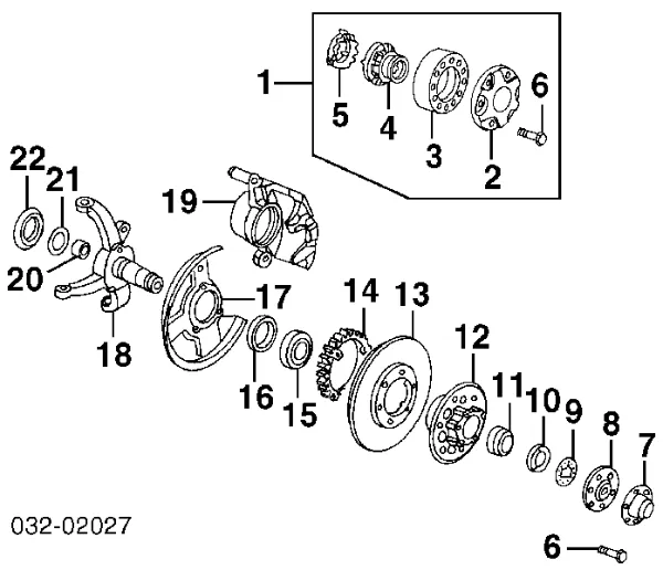 8944077080 HONDA Cojinete de muñón del eje, suspensión de rueda, delantero