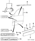 6816235060 TOYOTA Moldura de puerta delantera izquierda superior