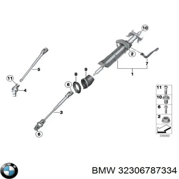 Eje inferior de la columna de dirección BMW X3 F25 comprar en Avtopro