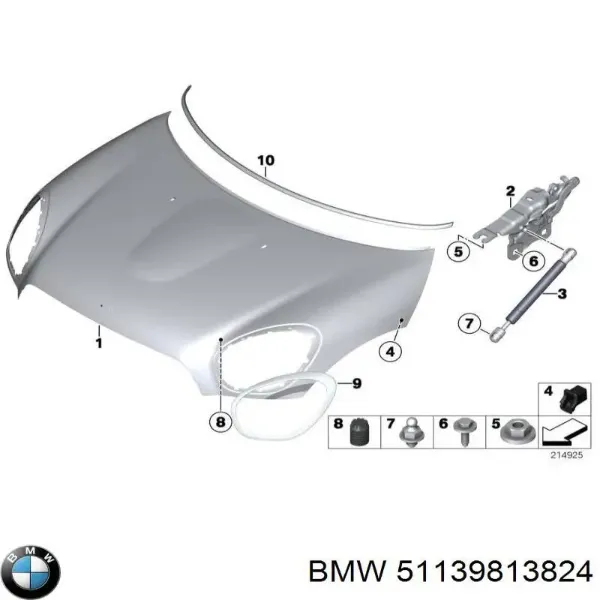 51139813824 BMW Cubierta del faro derecha