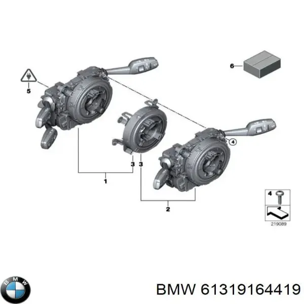 61319164419 BMW Conmutador en la columna de dirección, parte central