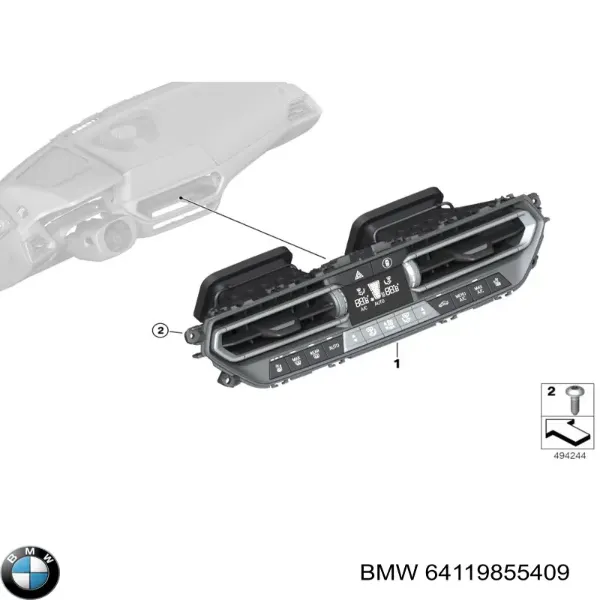 64119855409 BMW unidad de control, calefacción/ventilacion