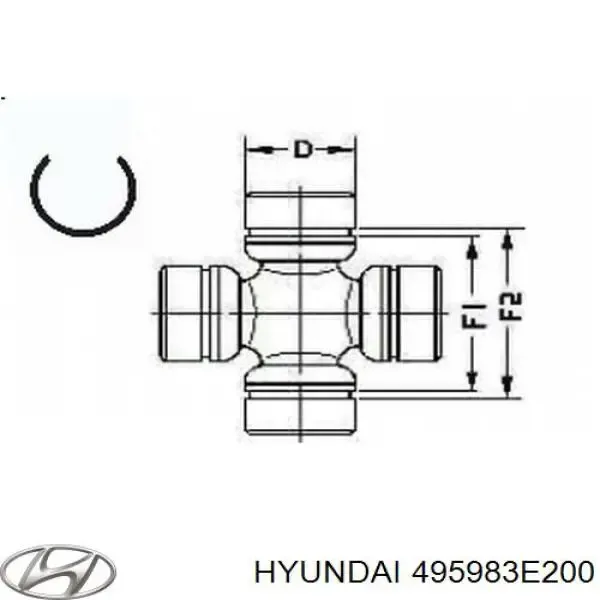 495983E200 HYUNDAI/KIA cruceta de árbol de cardán trasero