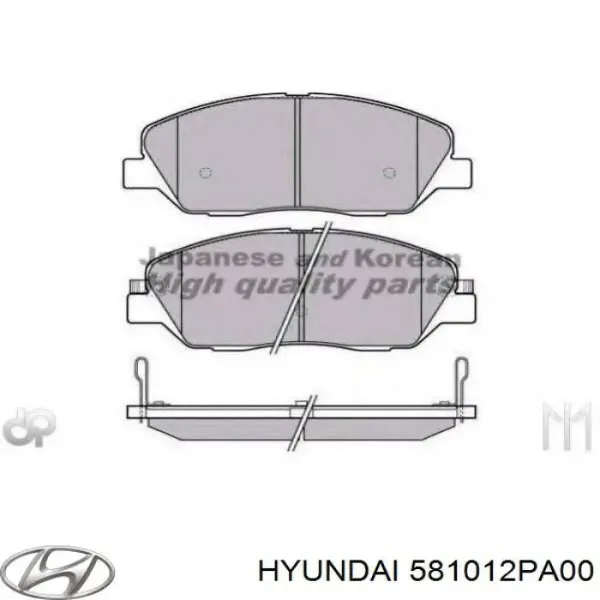 581012PA00 HYUNDAI/KIA Pastillas de freno delanteras