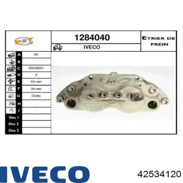 42534120 IVECO pinza de freno delantera derecha