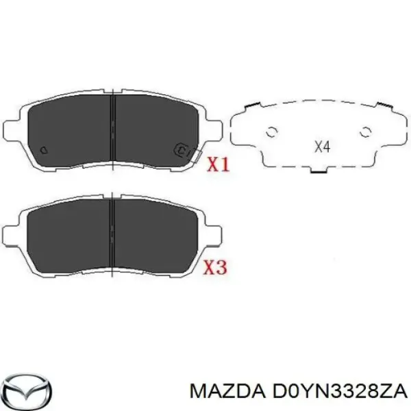 D0YN3328ZA MAZDA pastillas de freno delanteras