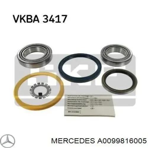 A0099816005 MERCEDES Cojinete interno del cubo de la rueda delantera