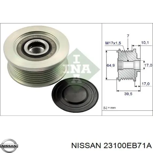 23100EB71A NISSAN/INFINITI Alternador