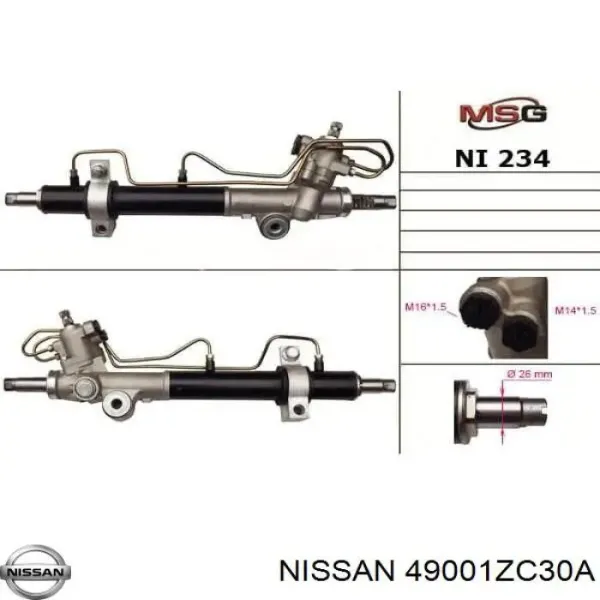49001ZC30A NISSAN/INFINITI cremallera de dirección