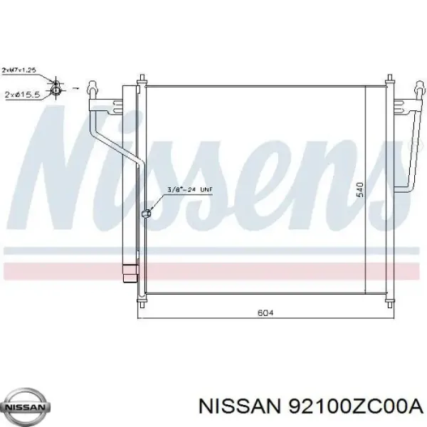 92100-ZC00A NISSAN/INFINITI Condensador aire acondicionado