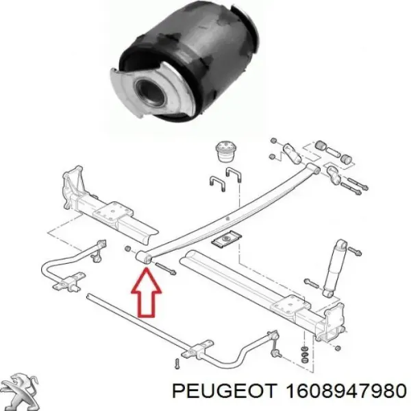 1608947980 PEUGEOT/CITROEN Ballesta de suspensión trasera