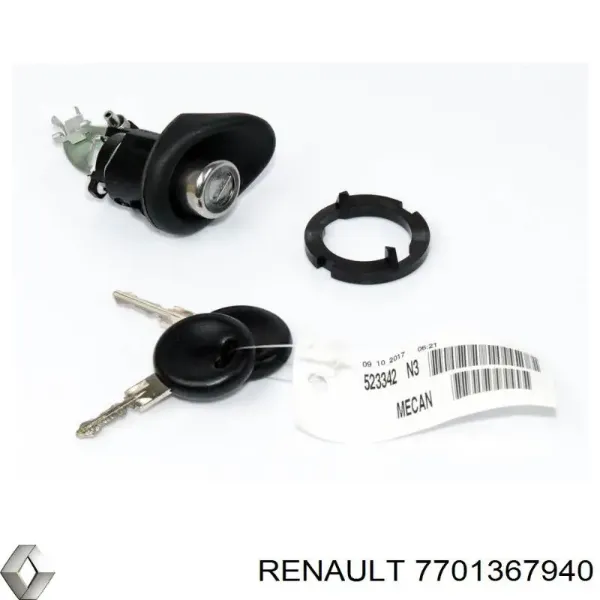 77 01 367 940 RENAULT (RVI) Bombín de cerradura de maletero