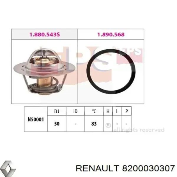 8200030307 RENAULT (RVI) Termostato