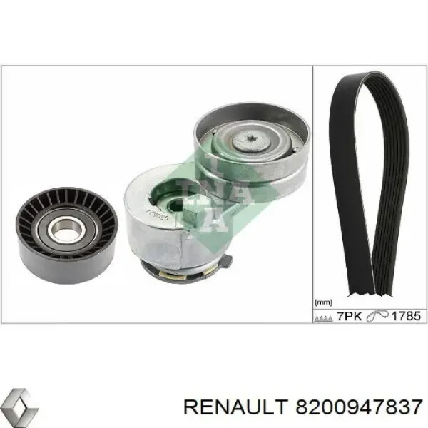 8200947837 RENAULT (RVI) Polea inversión / guía, correa poli V