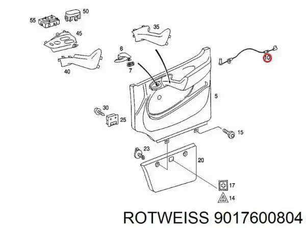 A9017600804 MERCEDES cable de accionamiento, desbloqueo de puerta ...