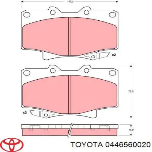 0446560020 TOYOTA Pastillas de freno delanteras