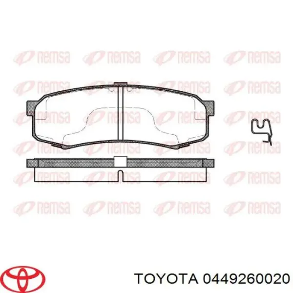 0449260020 TOYOTA Pastillas de freno traseras
