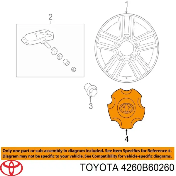 4260B60260 TOYOTA Tapacubos de ruedas