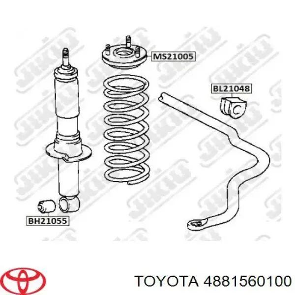 4881560100 TOYOTA casquillo de barra estabilizadora delantera