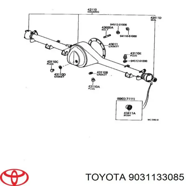 9031133085 TOYOTA Anillo retén de semieje, eje delantero