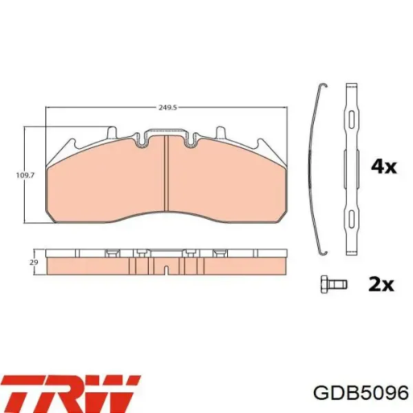 7421496555 RENAULT (RVI) Pastillas de freno delanteras