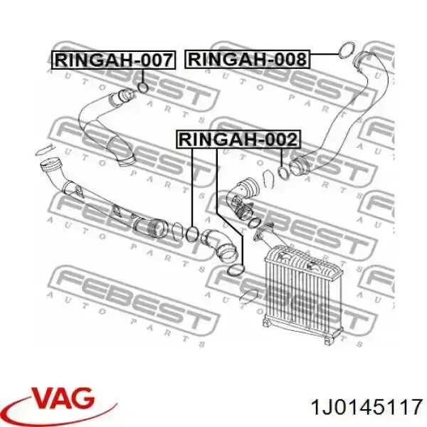 1J0145117 VAG Junta (anillo) de la manguera de enfriamiento de la ...